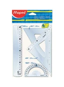 Buy Maped 4-Piece Geometric Ruler Set Clear Online in UAE | Tradeling
