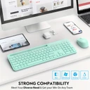 Buy Wireless Keyboard and Mouse Set - 2.4GHz Silent, Full Size, Mint ...