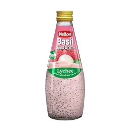Buy Nellon Basil Seed Drink Lychee 290ml Online in UAE | Tradeling
