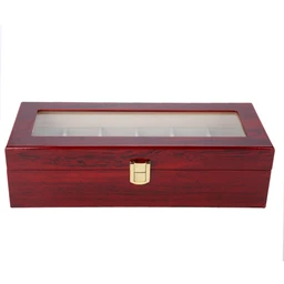 Buy Wooden Watch Box - 6-Piece Lacquered Storage Organizer for ...