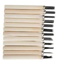 Buy Carving Knife Set - 12 Piece Mini Chisel Tools with Wood Handles ...