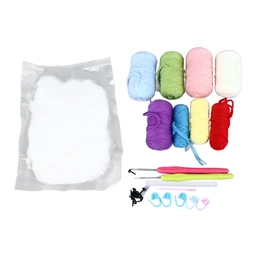 Buy Crochet Yarn Kit - Plush Doll Knitting Materials, 4 Color ...
