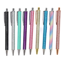 Buy Colorful Ballpoint Pens - 9-Pack Metal Push Pens with Gold Powder ...