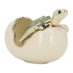 Buy Handmade Metal Turtle Jewelry Box - Enamel Green Alloy Desktop ...