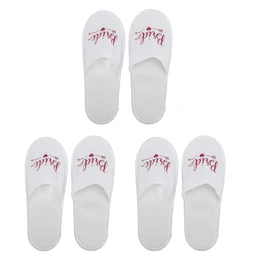 Buy Wedding Pajama Party Slippers - 3 Pairs in Rose Red with Hot ...