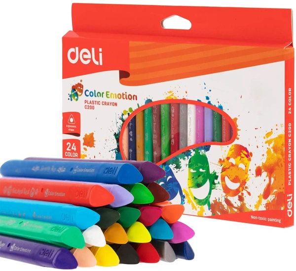 Deli Ec20020 Plastic Crayon Bright Colours | Wholesale Prices | Tradeling