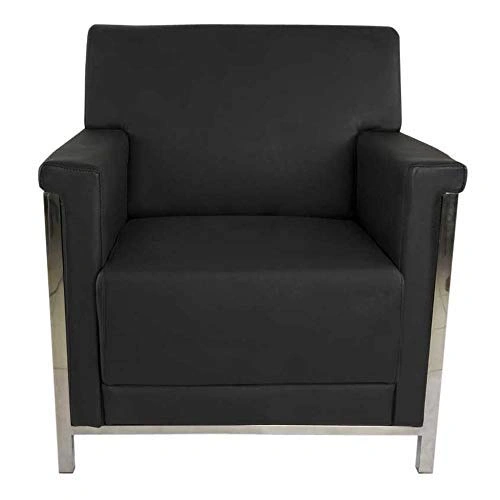 Mahmayi Safa 2254 Black Faux Leather Single Seater Sofa Ultra-Modern ...