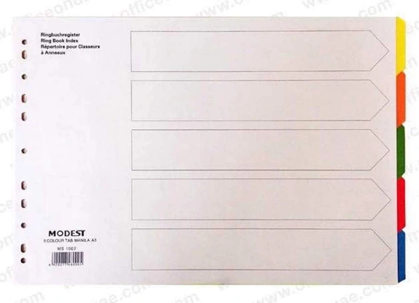 Modest A4 Size 5 Tab Color Divider 50-Piece | Wholesale Prices | Tradeling