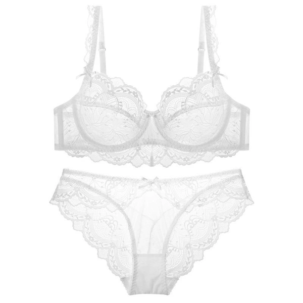Wein No Sponge Lace Women Bra And Panty Set,85B,White | Wholesale ...