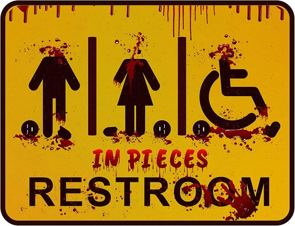 Bloody Restroom Sign Sticker Scary Restroom Sign Sticker Horror Themed ...