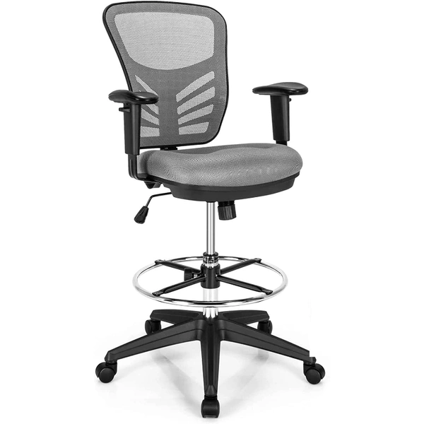 Costway Ergonomic Drafting Chair, Grey | Wholesale | Tradeling