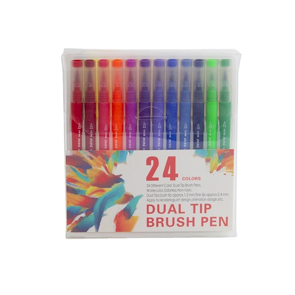 Pp Pen Fineliner Painting And Mark Dual Tip Brush 24 Colors | Wholesale ...