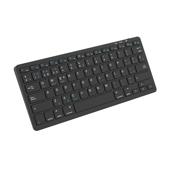 Slim Portable 78 Keys Rechargeable Wireless Bluetooth Keyboard Black ...