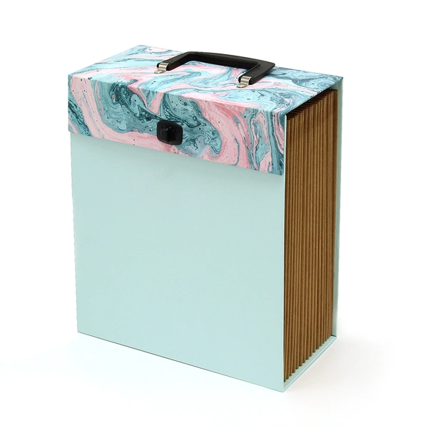 Customized Expanding Document Accordion File Folder Box Letter Size Sky ...