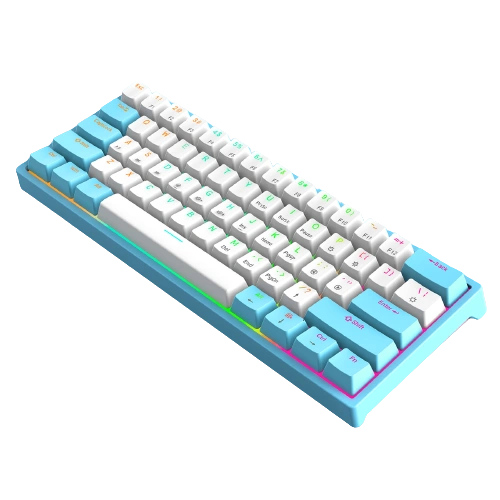 61 Key Type-C Mechanical Keyboard With Led Backlight Blue French ...