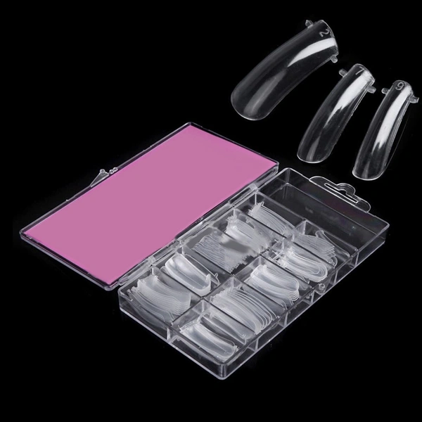 120 Pcs Clear Nail Art Acrylic False Tips System Form Tools Mold UV Gel ...