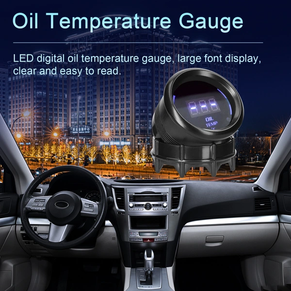 52mm Oil Temperature Gauge Car Digital Meter LED Display 40-140℃ with ...