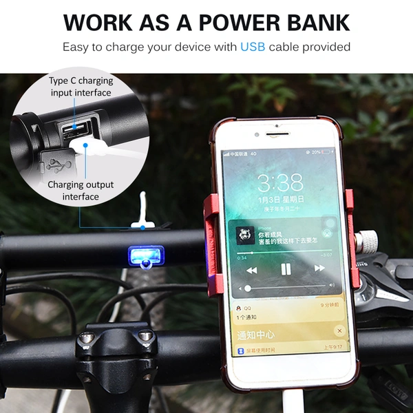 Bicycle Handlebar Extended Bracket USB Charging Power Bank Bike Front ...