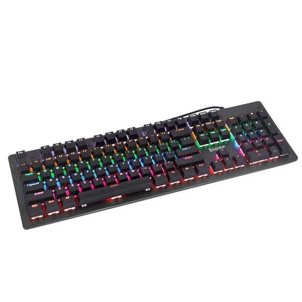 biojee Wired 104-Key Real Mechanical Gaming Keyboard Rainbow Backlit ...