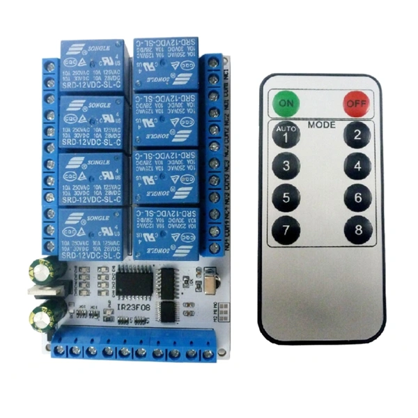 IR23F08 8 Channel Multi-Function Infrared Remote Control Relay Module ...