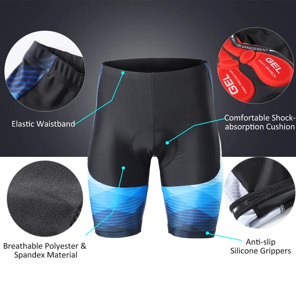 Lixada Men Cycling Jersey Breathable Short Sleeve Bike Shirt and Padded Shorts MTB Bicycle ...