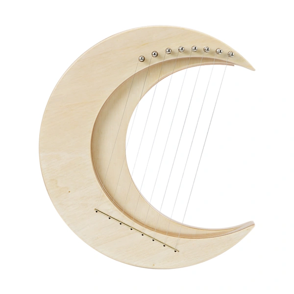 Rayachen,8-string Crescent Moon Type Lyre G Key Portable Lyre Steel ...