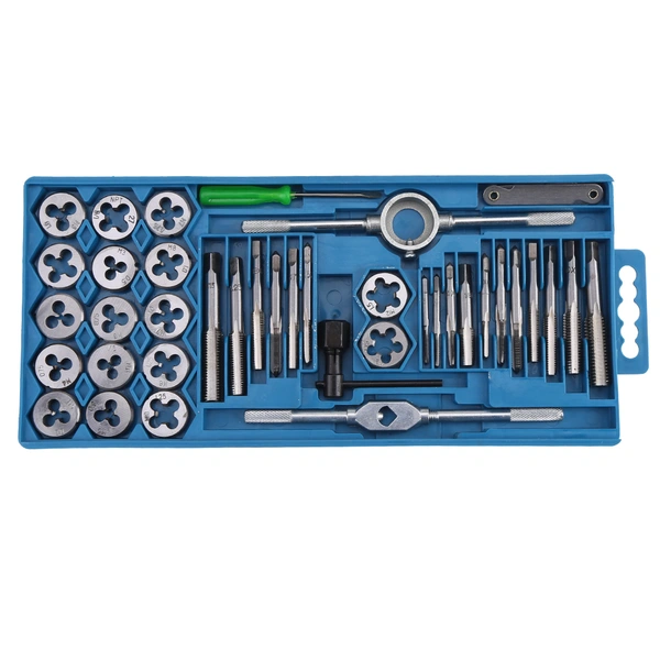 M3-M12 Carbon Steel Tap And Die Set With Wrench Thread Gauge Hand Tools ...
