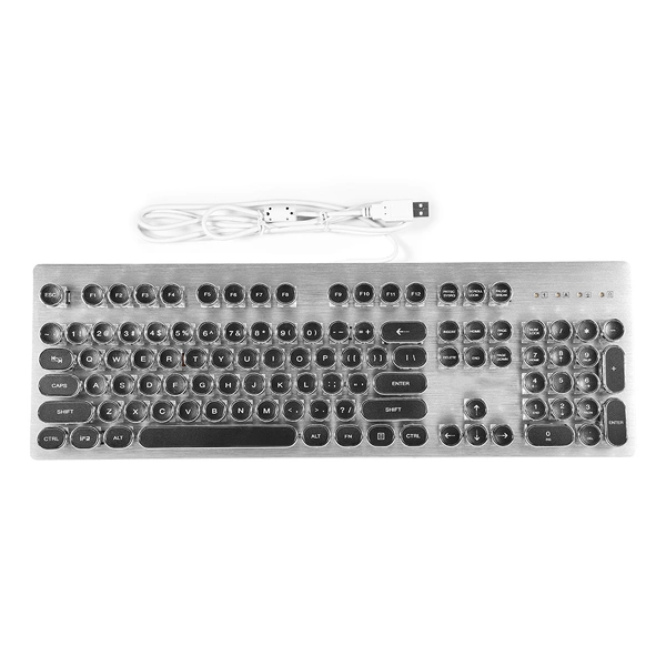 104-Key USB Wired Gaming Mechanical Keyboard LED Backlit Silver+Black ...