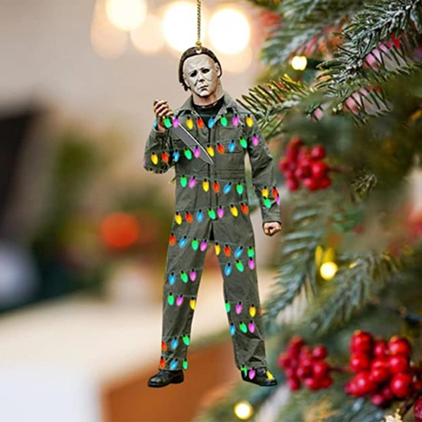 Car Rear View Mirror Charm Acrylic Flat Pendant Halloween Horror Gnome ...