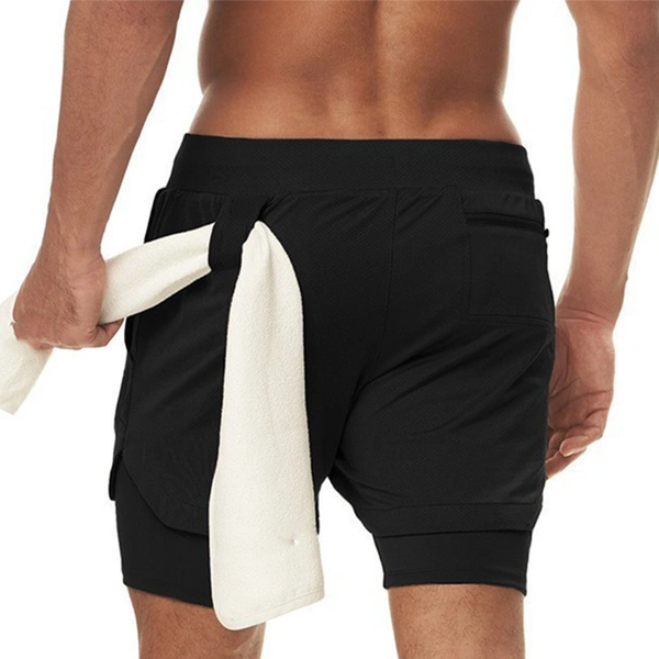 Men's Summer Running Shorts 2-in-1 Design Quick Dry Multi-Pockets ...