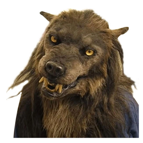 Werewolf Face Cover Glowing Eyes Movable Ears And Jaws For Halloween ...