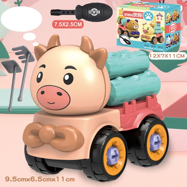 Children DIY Assembly Engineering Car Cartoon Disassembly Toy Car Kit ...