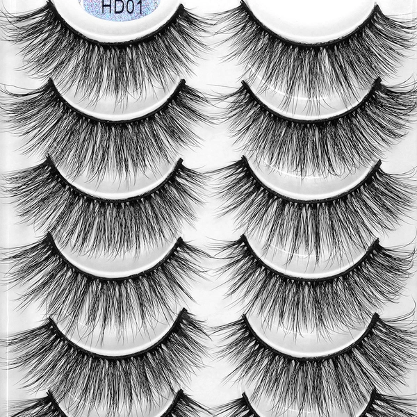 10 Pairs 3D Natural Eyelash Extensions Professional Beauty False ...