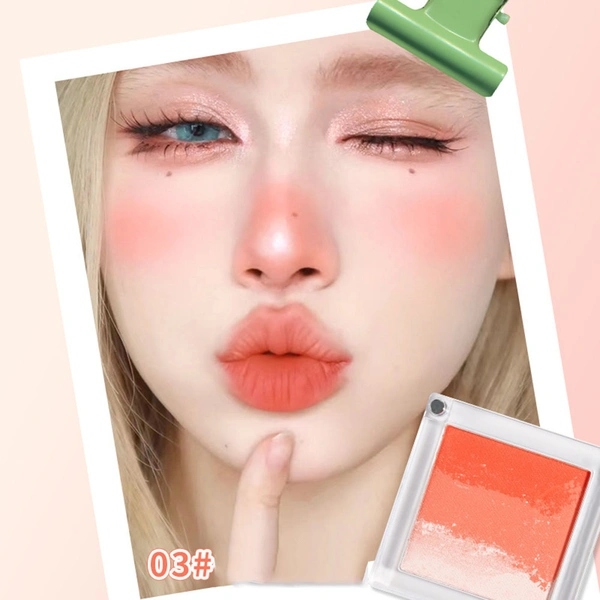 Stylish 2 Color Matte Gradient Blush Plate Waterproof Portable Facial ...