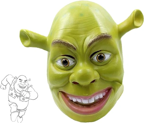 Guo Shrek Mask Costume Halloween Cosplay Adult Full Head Green Shrek ...