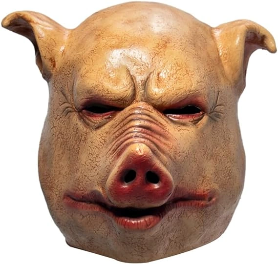 Guo Pig Mask Bloody Animal Head Butcher Mask for Carnival Masquerade ...
