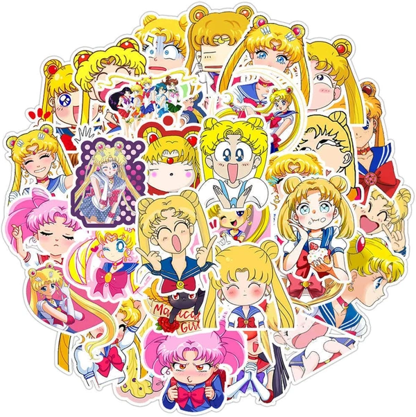 ZCtron Cartoons Anime Sailo-r Moon Stickers Pack (50pcs) Pauplian ...