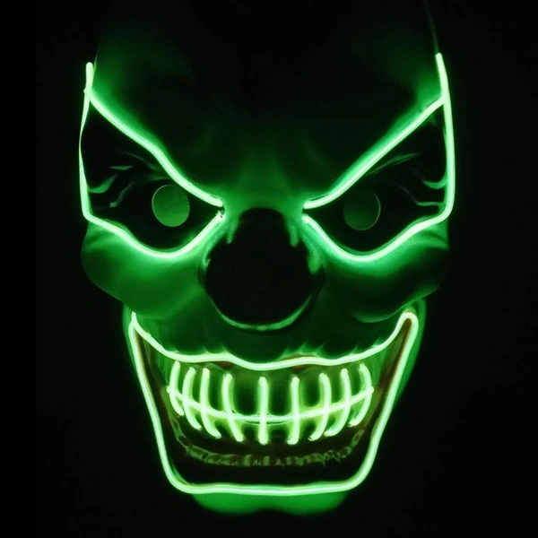 ZCtron Halloween LED Mask Clown Creepy Mask Death Skull Mask with 3 ...
