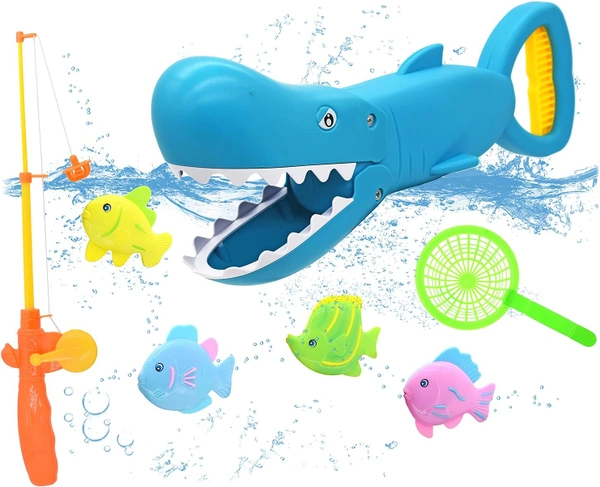 ZCtron Bath Toys,Shark Grabber Bathub Baby Toy Magnetic Fishing Games ...
