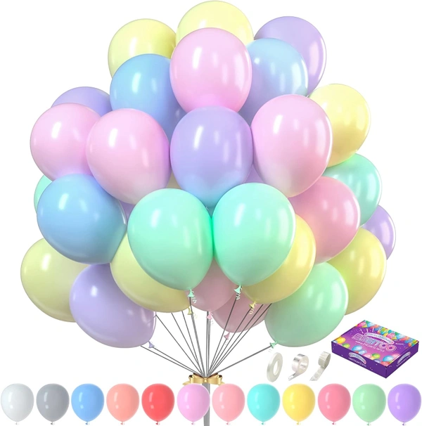 Guo Pastel Balloons 120 Pcs Pastel Party Balloons Assorted Balloon ...