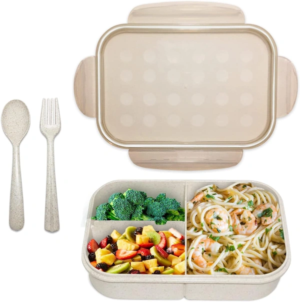 Guo Bento Box, 3 Compartment Japanese Lunch Box Reusable Lunch Dinner ...