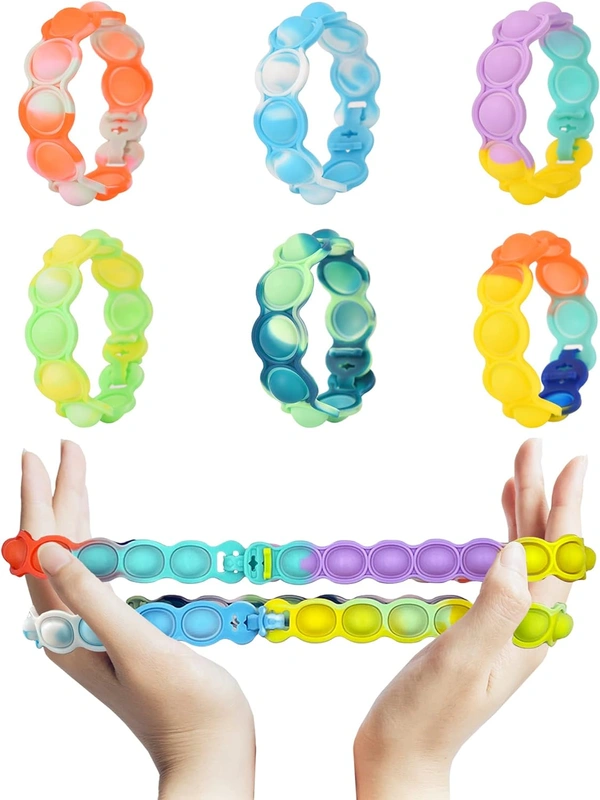 ZCtron Flyingseeds 6 Packs Push Pop Fidget Bracelet Fidget Toy,Anxiety ...