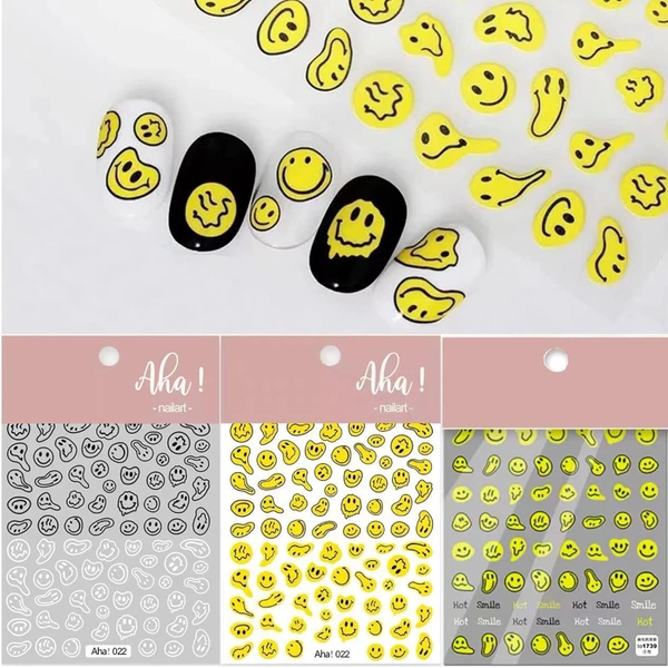 Guo Smile Nail Art Sticker New Twisted Smile Nail Art Sticker Doodle ...