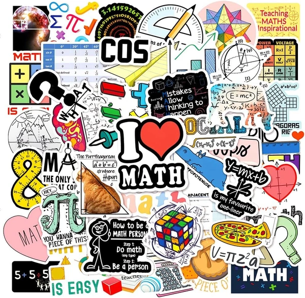 Guo 50PCS Small Math Stickers for Students,Funny Math Sticker for Boys ...