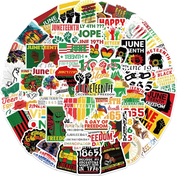 Guo 50Pcs Juneteenth Stickers,Juneteenth National Independence Day ...