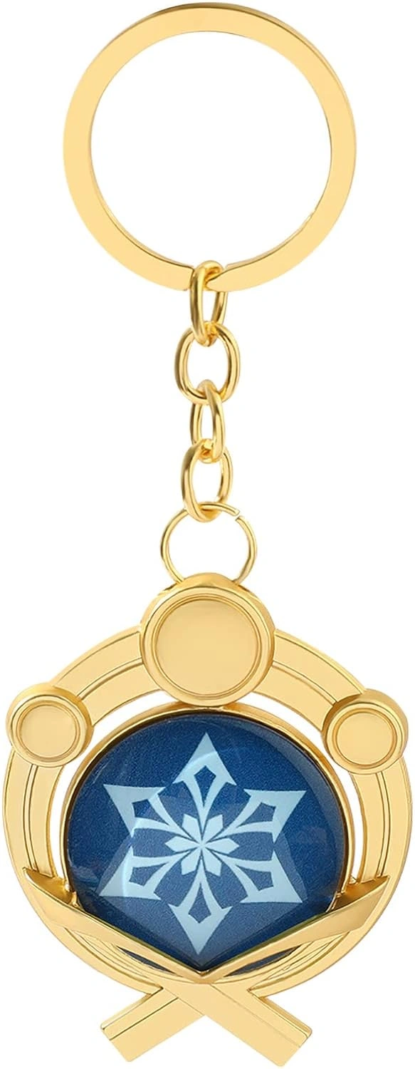 Guo Genshin Impact Vision Luminous Keychain, Gold Game Figure Key Chain ...