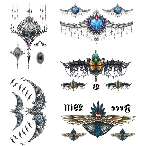 ZCtron Large Tattoos Fake Temporary Body Art Stickers for Men Women ...