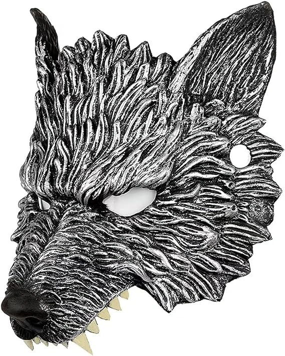 Guo Wolf mask Halloween half-face Werewolf Mask Animal Mask Mask ...