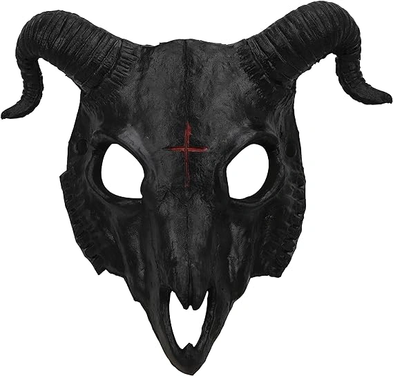 ZCtron Halloween Half Face Scary Animal Mask,Demon Mask Sheep Horn ...