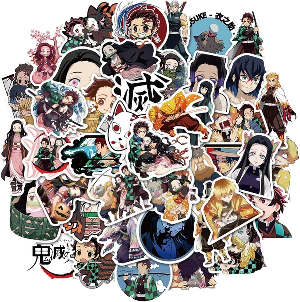 Guo 100 Sheets Demon Slayer Stickers ATVOYO-Bumper Stickers ...